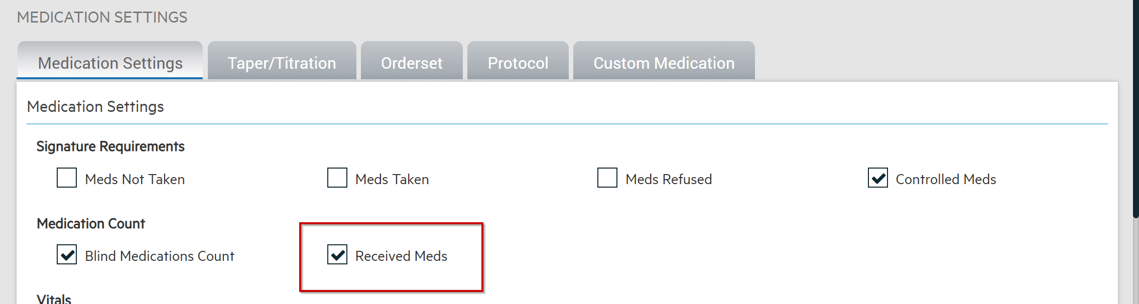 Received Medication List